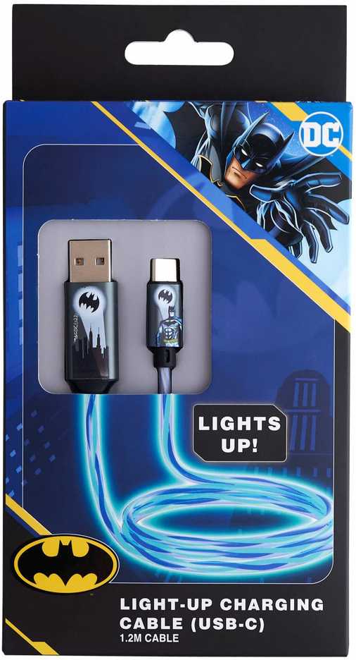 Batman cable Light-Up USB-C Batlogo, modelis - CBBM-ACLI-BATMAN, žema ...