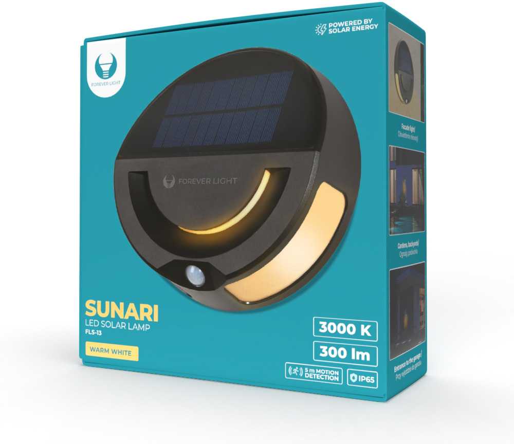 TelForceone SUNARI Solar Lamp LED FLS-13 32*SMD PIR 6W 300lm 3000K ...