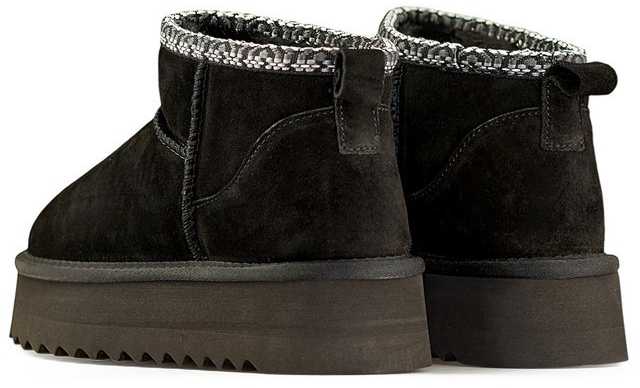 Juodi natūralios odos ugg stiliaus sniego batai, žema kaina | Varle.lt