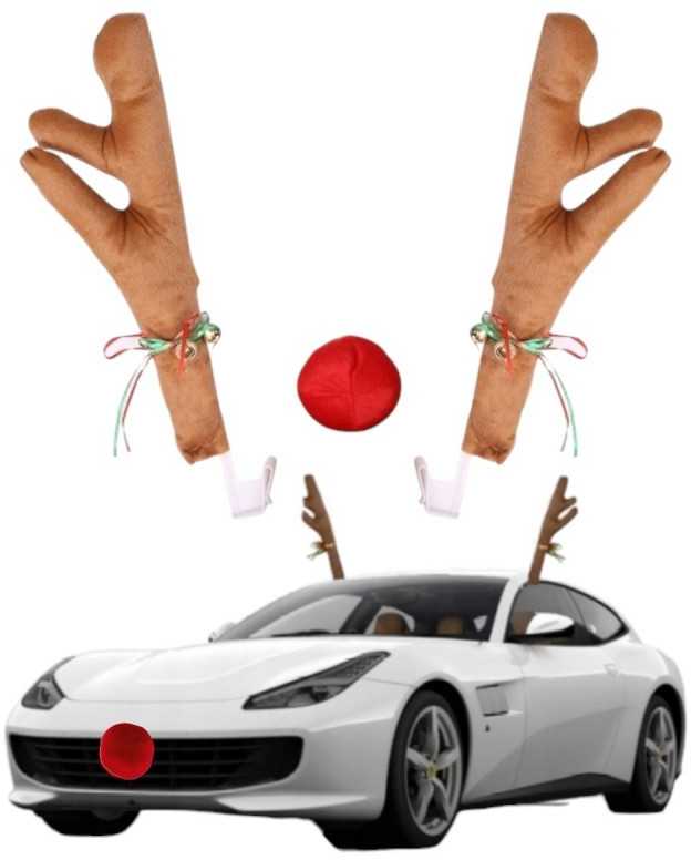 Kalėdinė puošmena automobiliui - elnio ragai su nosimi KSN84, modelis ...