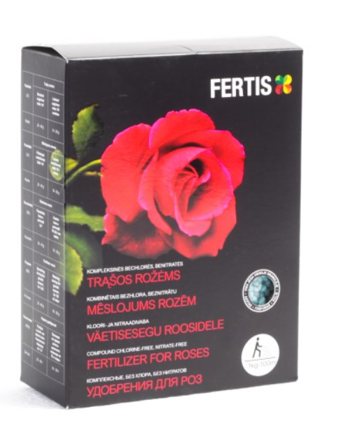 Fertis kompleksinės bechlorės ir benitratės trąšos rožėms, 1kg, žema ...