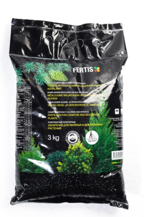 Fertis kompleksinės bechlorės ir benitratės trąšos spygliuočiams ir ...