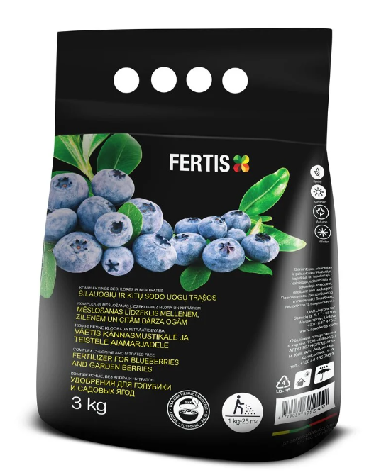 FERTIS kompleksinės šilauogių ir kitų sodo uogų trąšos, be chloro ir ...