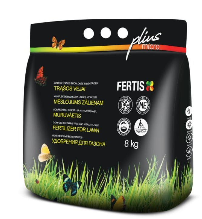 FERTIS plius micro kompleksinės benitratės trąšos vejai, 8kg, žema ...