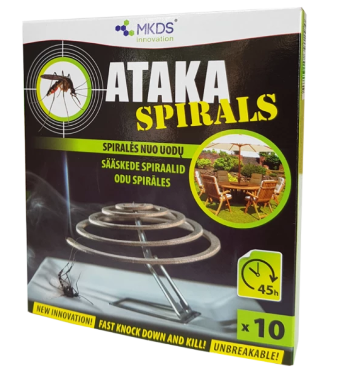 Mkds ATAKA SPIRALS INSEKTICIDAS NUO UODŲ, 10 VNT, žema kaina | Varle.lt