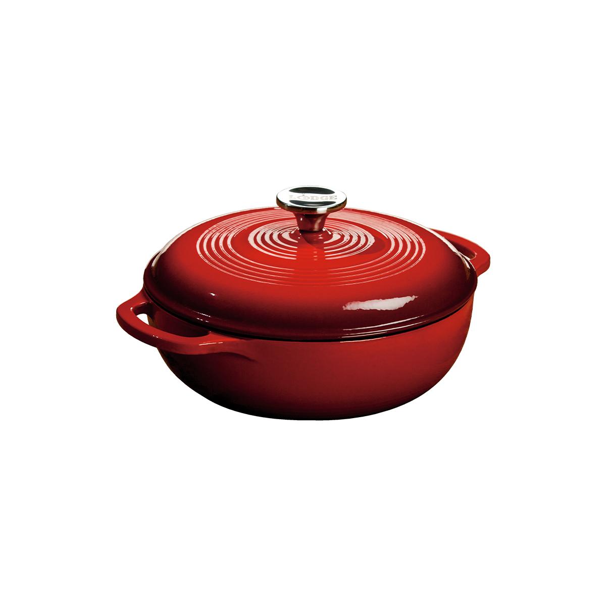 Lodge Emaliuotas ketaus puodas - raudonas 2,8L / Namelis, modelis - EC3D43, žema kaina | Varle.lt