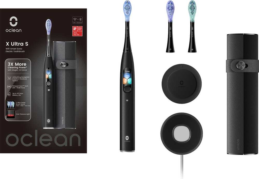 Oclean Elektrinis dantų šepetėlis X Ultra Set Juodas, modelis - C01000438, žema kaina | Varle.lt