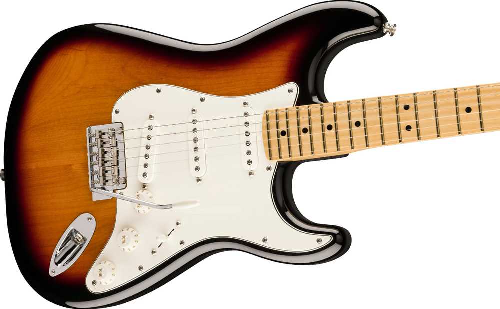 „Fender“ 70-mečio „Stratocaster“ žaidėjas, jubiliejinis dviejų spalvų ...