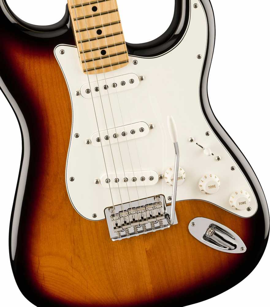 „Fender“ 70-mečio „Stratocaster“ žaidėjas, jubiliejinis dviejų spalvų ...