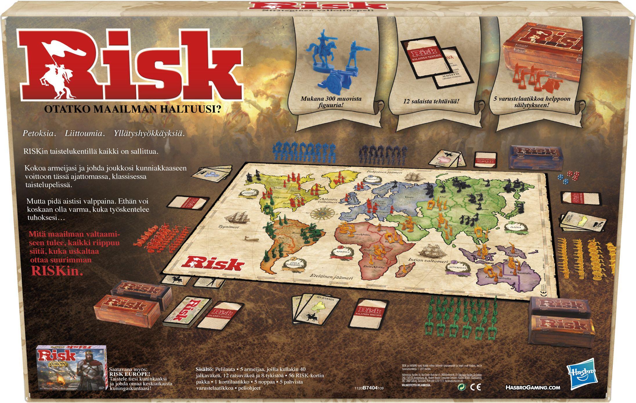 Hasbro RISK stalo žaidimas (suomių kalba), modelis - 606990, žema kaina ...