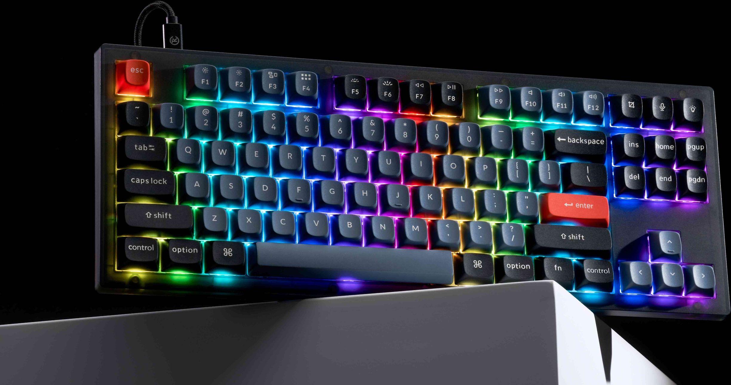 Žaidimų Klaviatūra Keychron V3 QMK / VIA TKL - US išdėstymas - K Pro Raudona (V3-B1), modelis ...