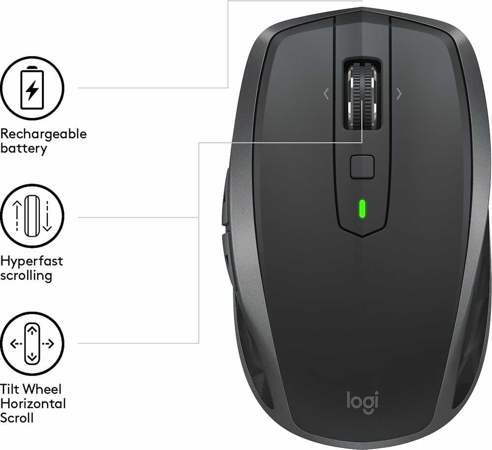 Logitech MX Anywhere 2S pelė, grafitas, modelis - 910-007230, žema ...