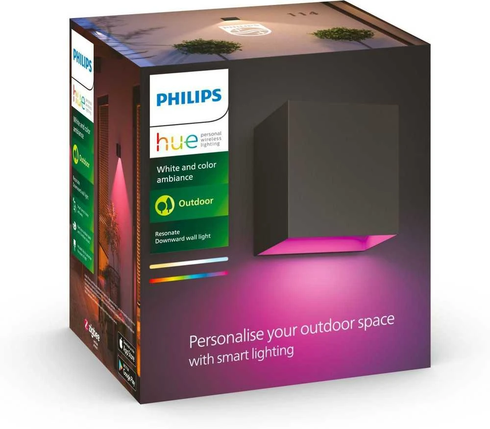 Sieninis šviestuvas Philips Hue WCA Resonate Outdoor Downward Wall ...