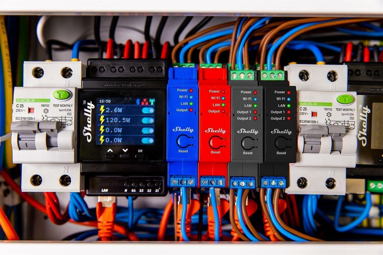 Shelly PRO 2PM išmanioji 2 kanalų relė su elektros sąnaudų matavimu ...