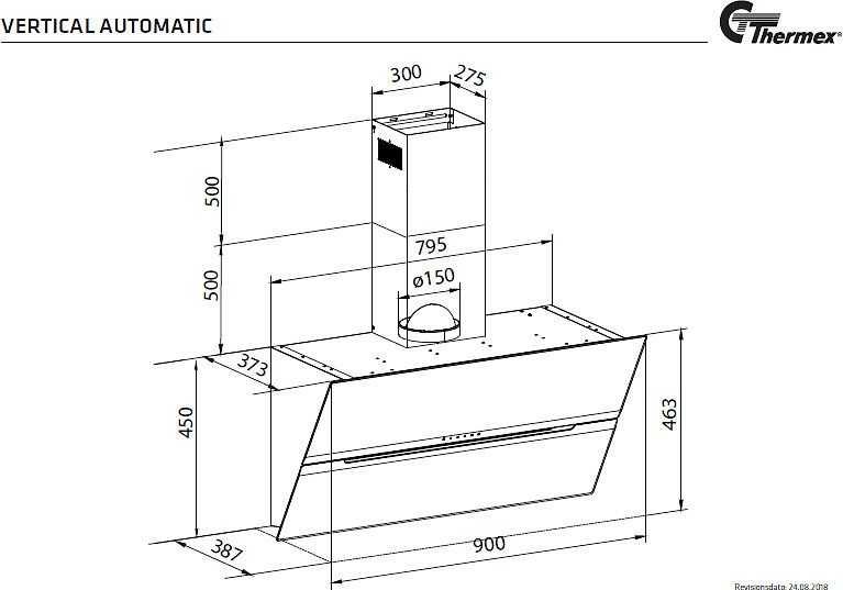 Thermex Vertical Automatinis gartraukis, baltas, 90 cm, modelis - 540.21.1001.2, žema kaina ...