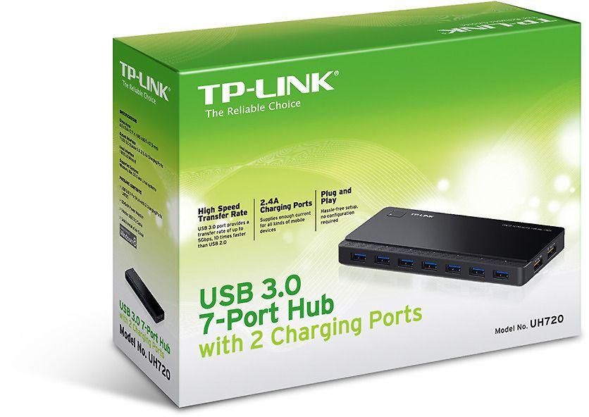TP-LINK 7 jungtys USB 3.0 Hub su 2 maitinimo įkrovikliais jungtys 2.4A ...