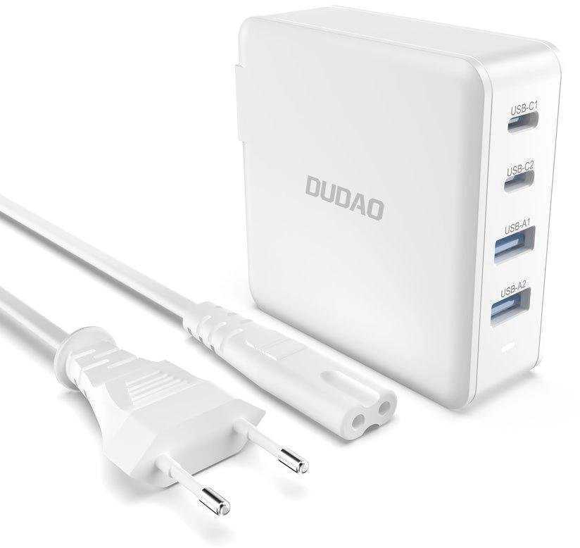 Dudao GaN 100W 2 x USB-C / 2 x USB greitasis įkroviklis A100EU - baltas ...