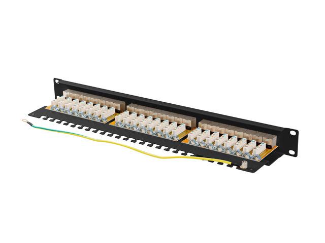LANBERG patch panel 24 port 1U cat.6A FTP juodas, modelis - PPSA-1024-B, žema kaina | Varle.lt