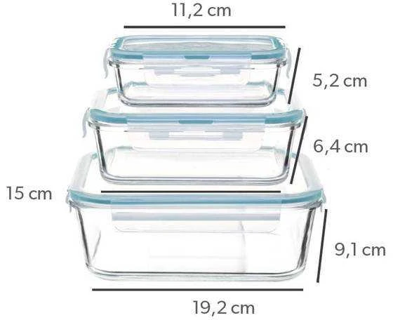 5five Simply Smart Stiklinių maisto indelių rinkinys 530 ml, 800 ml ...