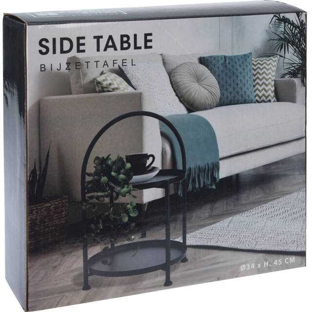 Home Styling Collection Apvalus kavos staliukas "Loft" su rankena ...