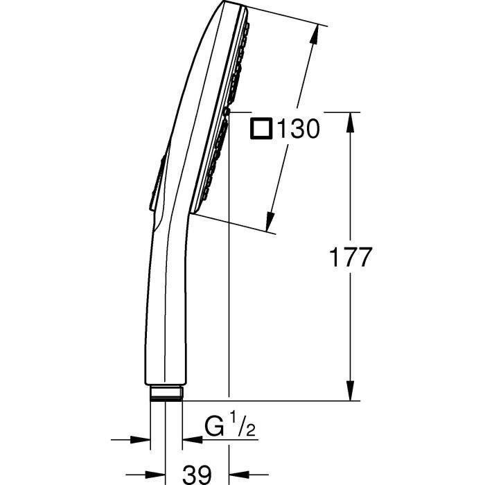 Grohe Vitalio Smartactive 130 kubų dušo galvutė, 3 purkštukai, 130 mm ...
