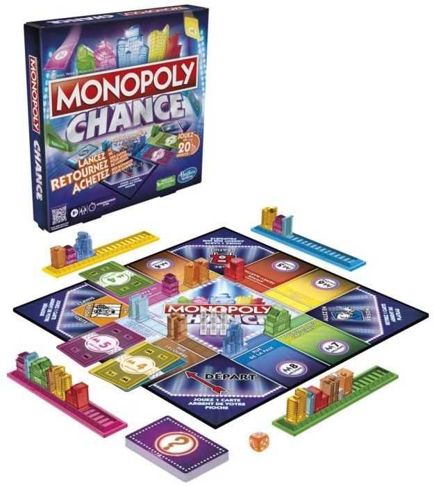 Monopoly Chance, quick Monopoly board game for the family, for 2 to 4 ...
