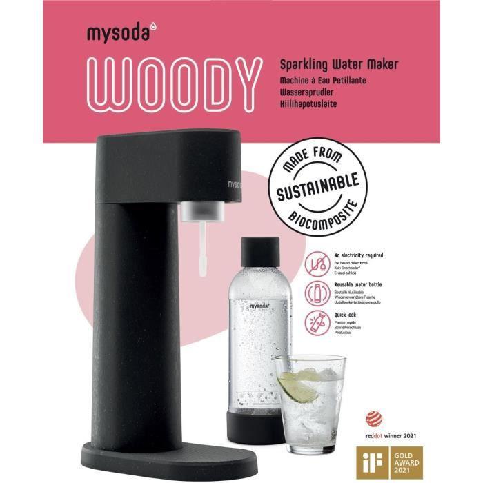 Mysoda Myoda Machine A Soda Woody Juodas, 1 bottle of 1L, 1 CO2 ...