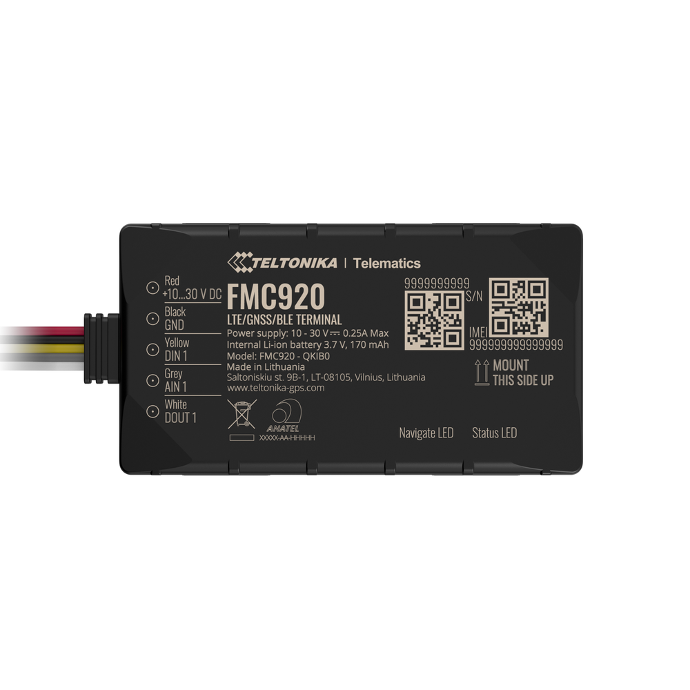 FMC920 TELTONIKA GPS SEKLYS, SIM kortelė: Nepridėti, Serveris : Serveris (metinis mokestis) +12 ...