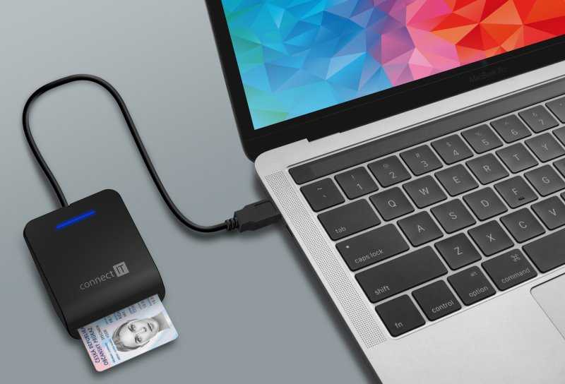 CONNECT IT USB eID ir lustinių kortelių skaitytuvas, juodas, modelis - CFF-3050-BK, žema kaina ...