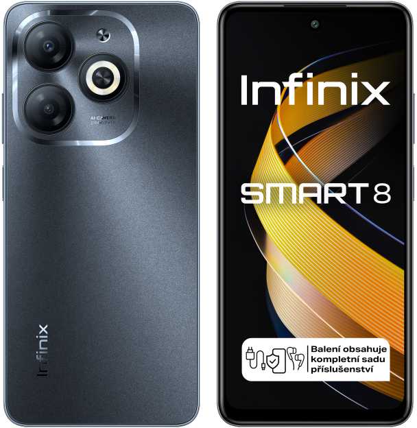 INFINIX SMART 8 3 / 64GB Timber Juodas, Model X6525, žema kaina | Varle.lt