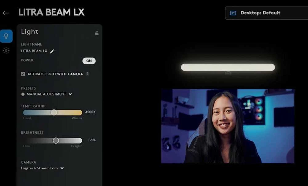Logitech G Litra Beam LX - Dual-Sided RGB Streaming Key Light ...