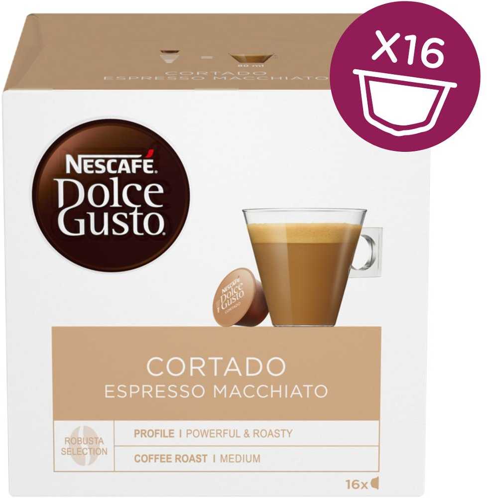 Kava Nescafe Dolce Gusto Cortado Espresso Macciato 100g 16 kapsulių ...