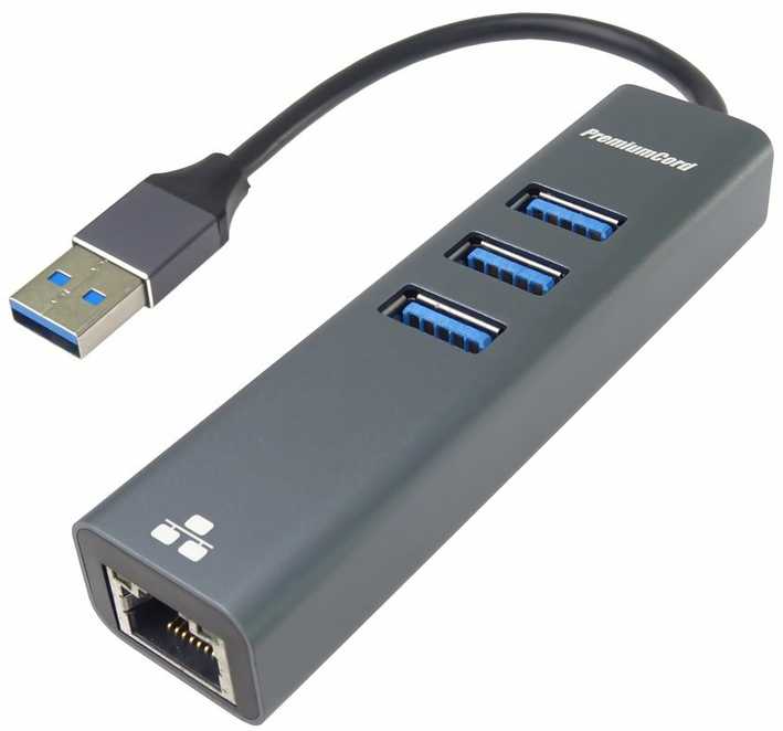 PremiumCord adapteris USB3.2 -> LAN RJ45 ETHERNET 10 / 100 / 1000 MBIT ...