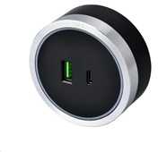 Viking lizdo modulis A60, 1x USB-A, 1x USB-C, PD, sidabrinis-juoda ...