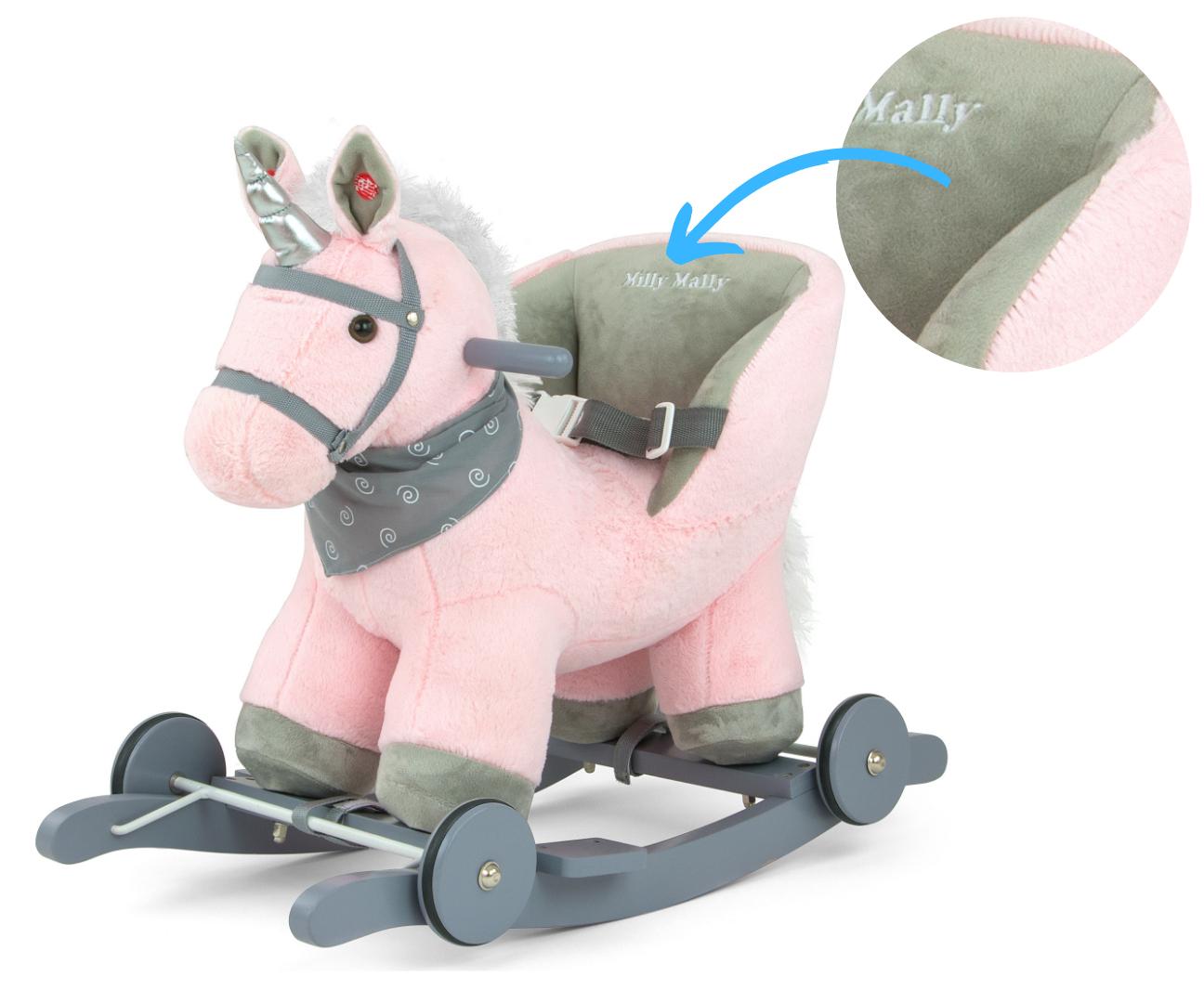 Supamasis žirgas su melodija ir ratukais Milly Mally Polly rožinė ...