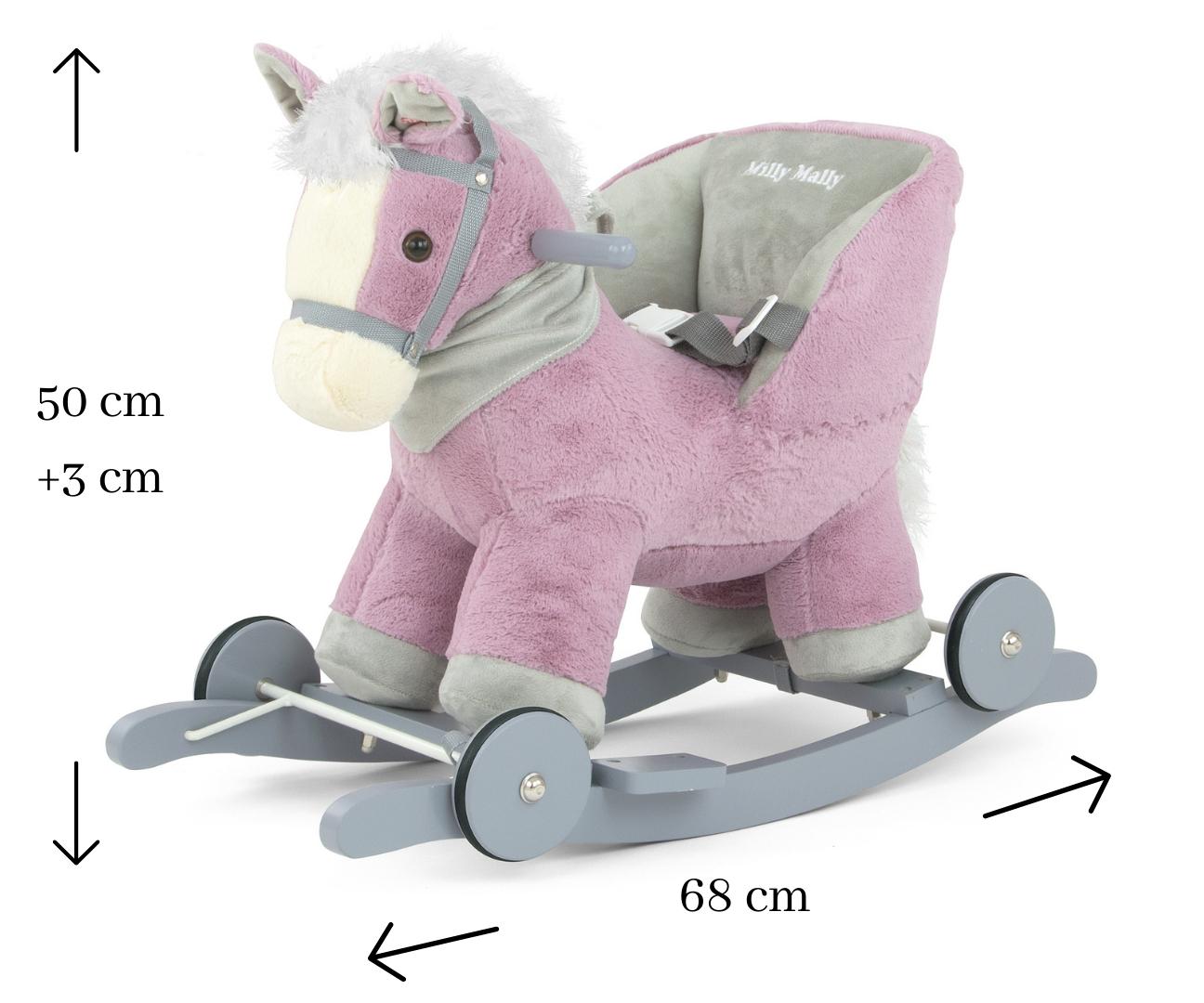 Supamasis arklys su melodija ir ratukais Milly Mally Polly violetinė ...