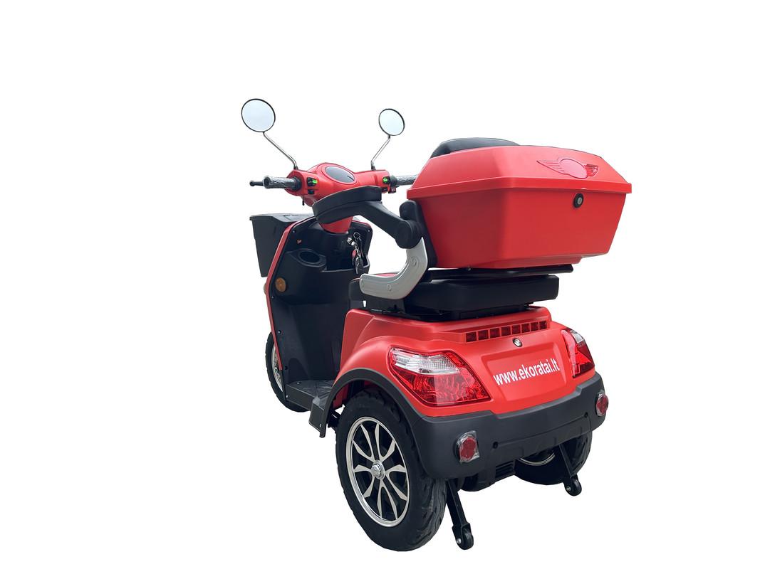 Elektrinis triratis motoroleris MS03.M10 1000W 20AH - Raudonas, žema ...