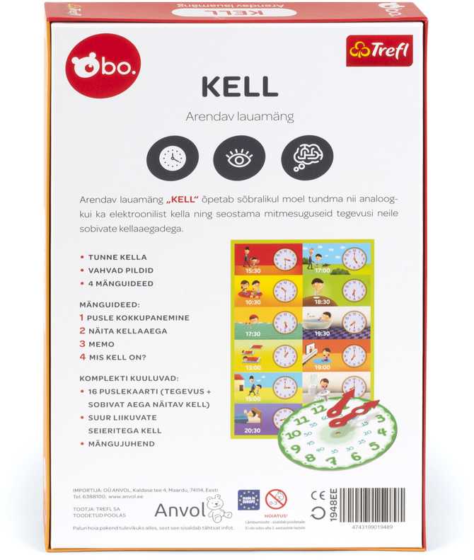 bo. Educational board game Clock (In Estonian lang.), žema kaina | Varle.lt