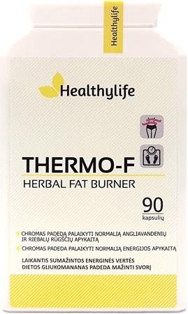 Maisto papildas Herbavel Thermo-F Herbal Fat Burner, 90 kapsulių, žema ...