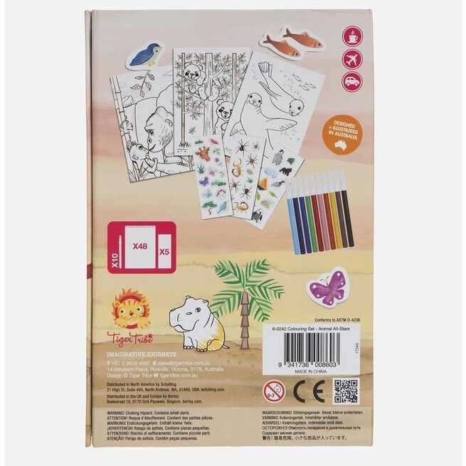 Tiger Trible Spalvinimo rinkinys su flomasteriais "Gyvūnai", modelis ...