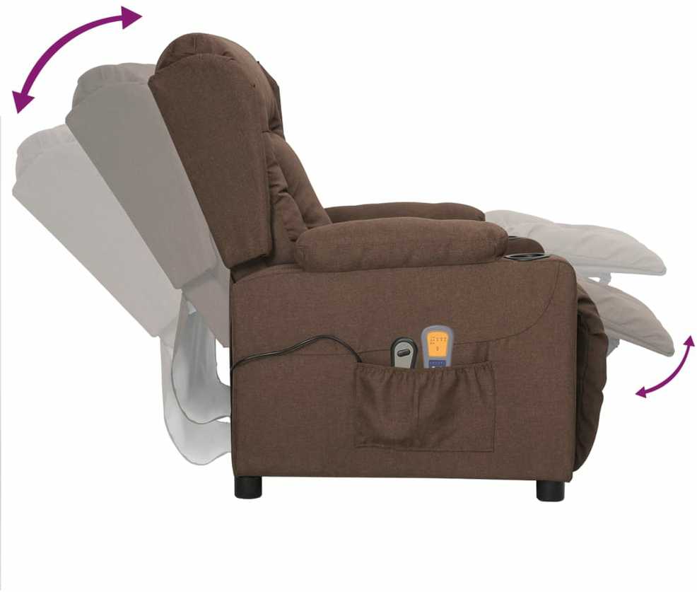 Elektrinis masažinis krėslas, taupe spalvos, audinys, modelis ...