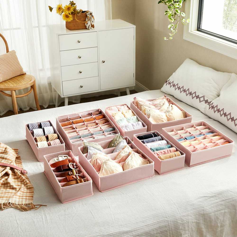 Songmics Apatinio trikotažo organizatorius liemenėlėms rožinės spalvos ...