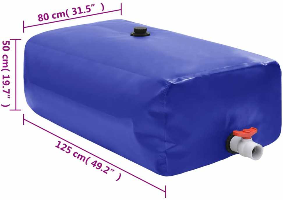 Vandens talpa su čiaupu, sulankstoma, 500l, PVC, modelis - VD156325 ...