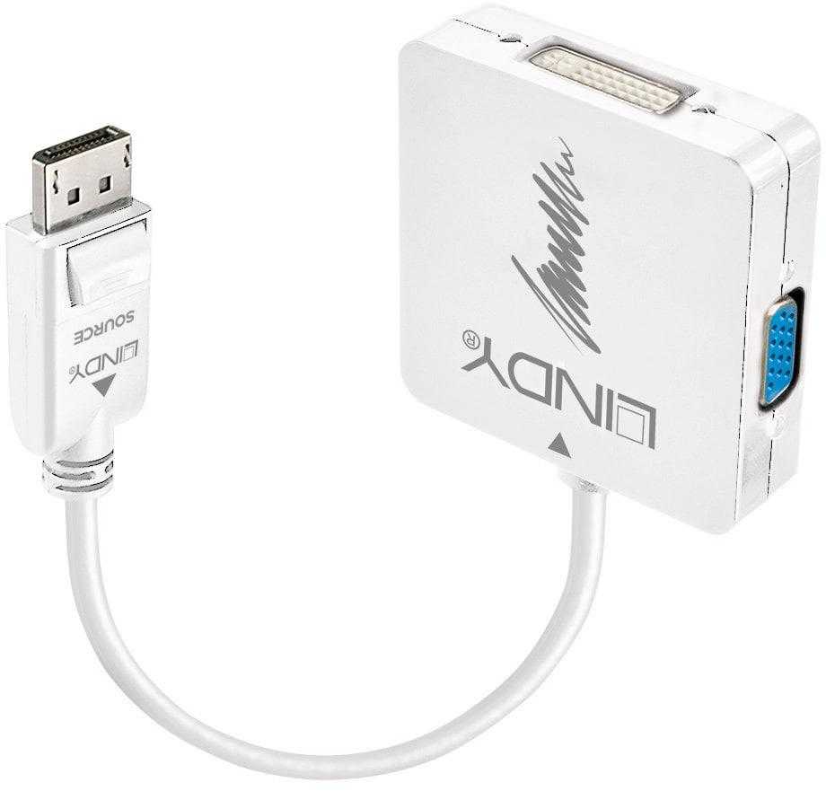 Lindy DisplayPort AV adapteris – HDMI – D-Sub (VGA) – DVI-I Juodas ...