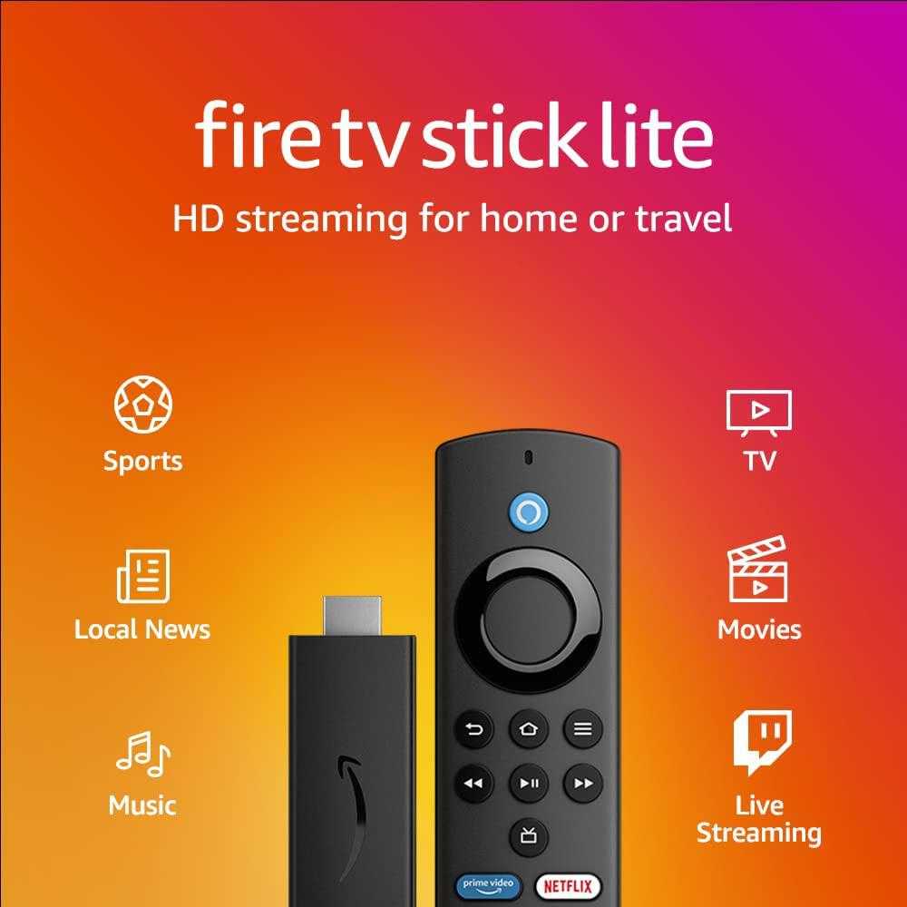 Amazon Fire TV Stick Lite HDMI „Full HD“ Fire OS Juoda, modelis ...