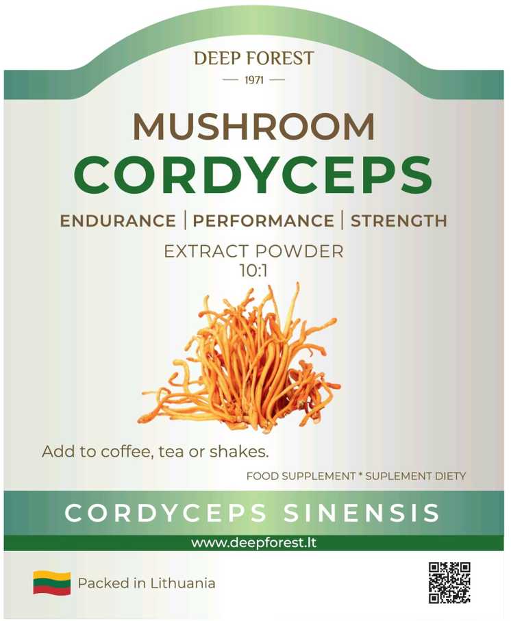 Deep Forest Kordicepso ekstrakto 10:1 milteliai (100g.), žema kaina | Varle.lt