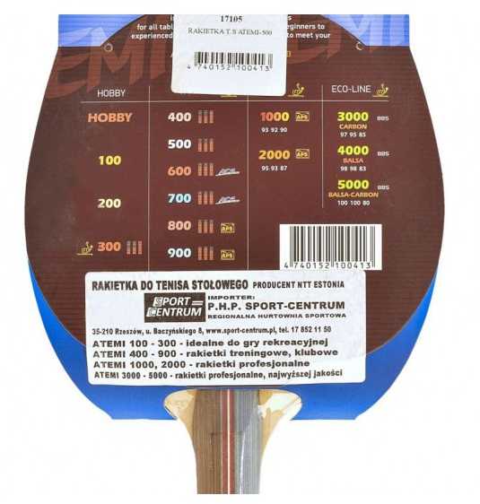 Atemi 500 stalo teniso šikšnosparniai, modelis - 107222, žema kaina ...