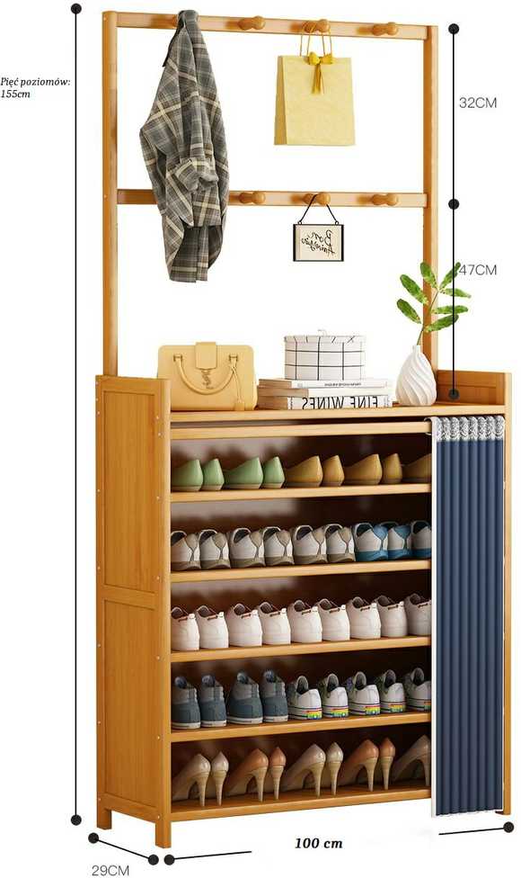 5 lygio batų spintelė su pakaba, ilgis 100 cm, žema kaina | Varle.lt