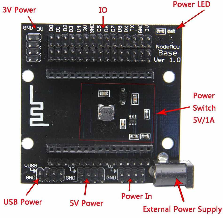 „Shield ESP8266 NodeMcu WiFi I / O Breakout“ plokštė, žema kaina | Varle.lt
