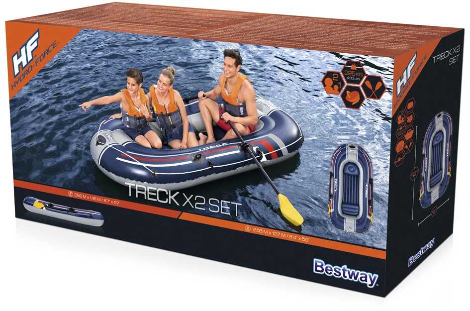 Bestway pripučiamas Pontoon TRECK X2 SET irklas + pompa 61068, modelis ...